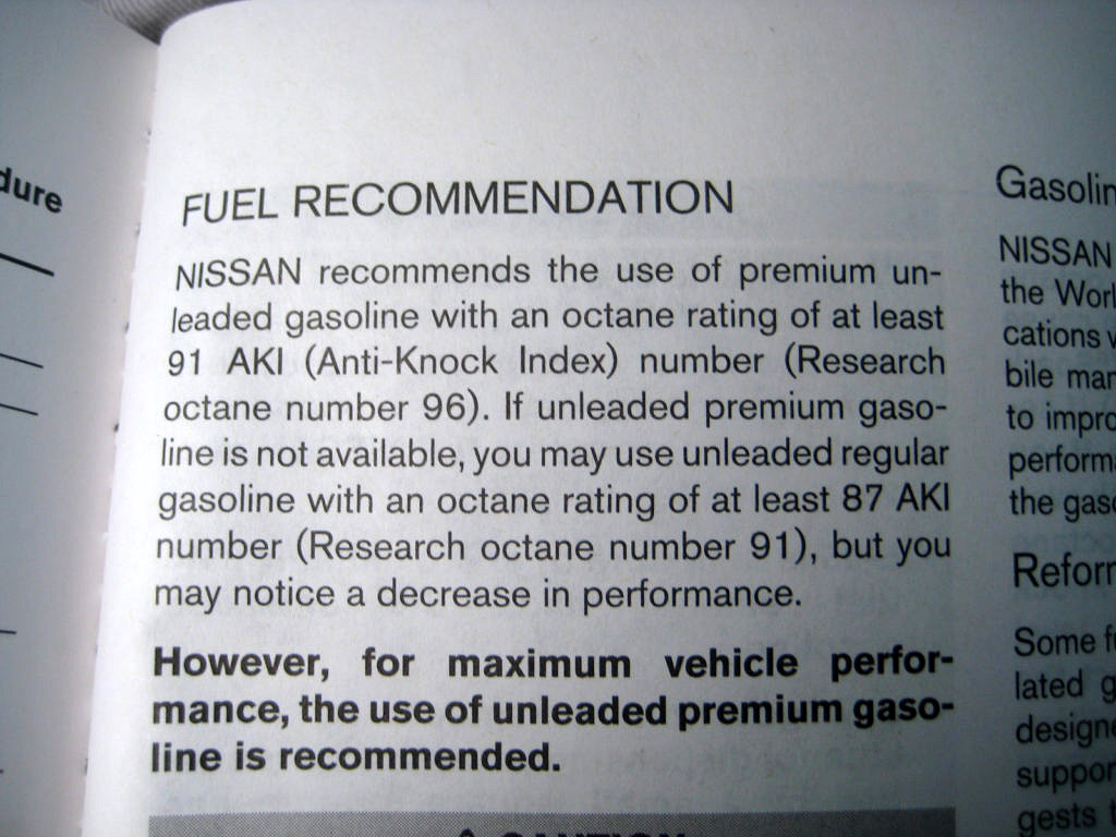 Premium Fuel Recommended: What do you use?